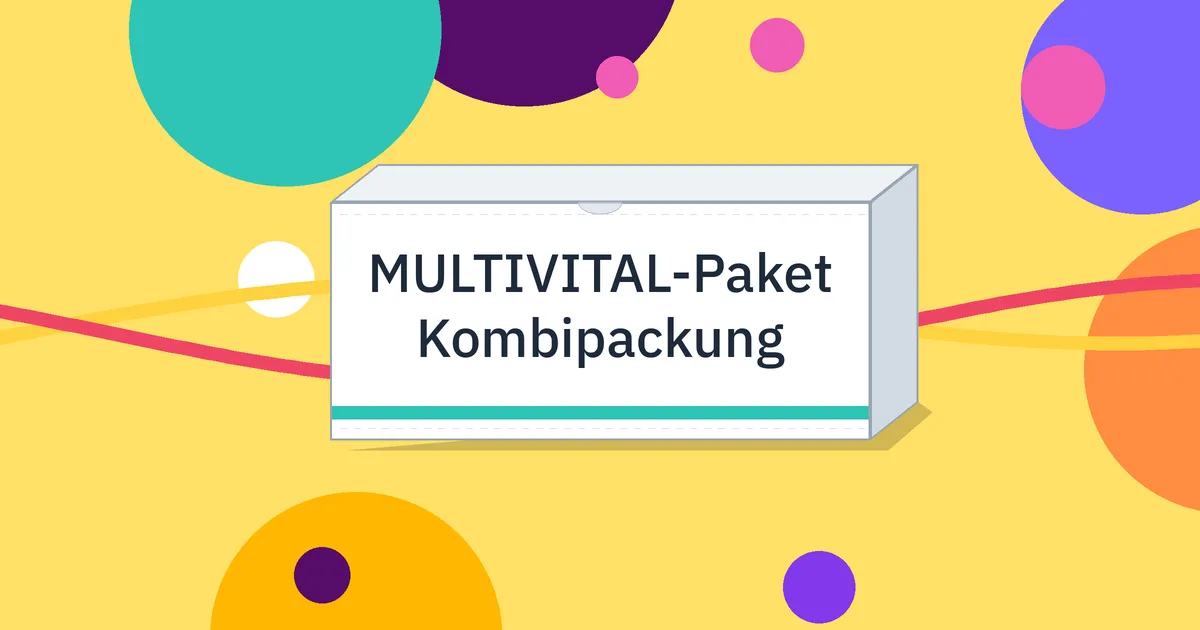 Symbolbild: Packung mit der Aufschrift MULTIVITAL-Paket Kombipackung (PZN 19889341) – Verfügbarkeit und Bezug in Apotheken in Frankfurt am Main