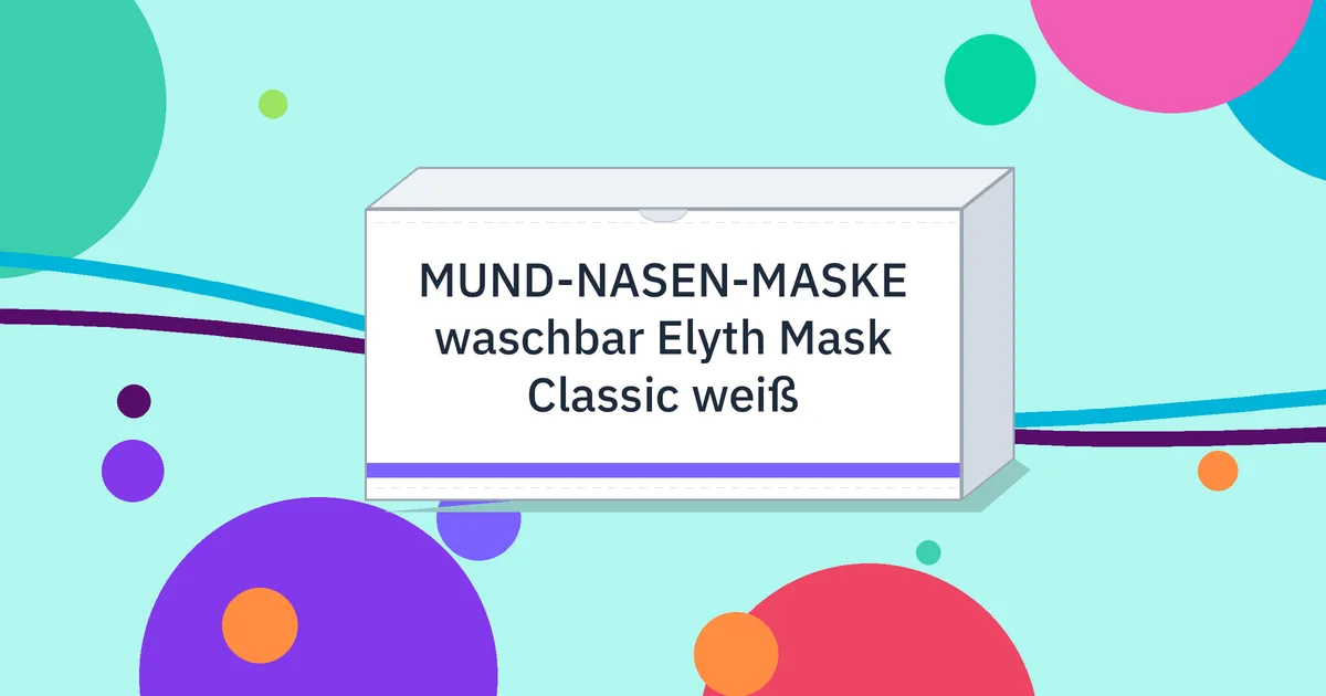 Symbolbild: Packung mit der Aufschrift MUND-NASEN-MASKE waschbar Elyth Mask Classic weiß (PZN 16679152) – Verfügbarkeit und Bezug in Apotheken in Frankfurt am Main