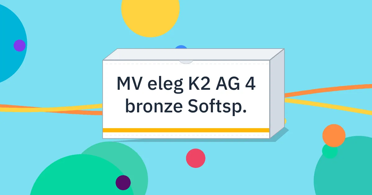 Symbolbild: Packung mit der Aufschrift MV eleg K2 AG 4 bronze Softsp. (PZN 14719717) – Verfügbarkeit und Bezug in Apotheken in Frankfurt am Main