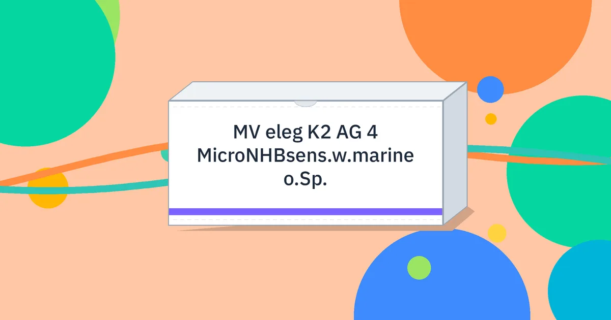 Symbolbild: Packung mit der Aufschrift MV eleg K2 AG 4 MicroNHBsens.w.marine o.Sp. (PZN 15725832) – Verfügbarkeit und Bezug in Apotheken in Frankfurt am Main