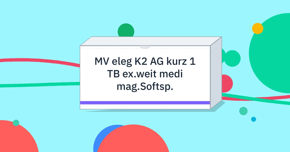Symbolbild: Packung mit der Aufschrift MV eleg K2 AG kurz 1 TB ex.weit medi mag.Softsp. (PZN 14637528) – Verfügbarkeit und Bezug in Apotheken in Frankfurt am Main