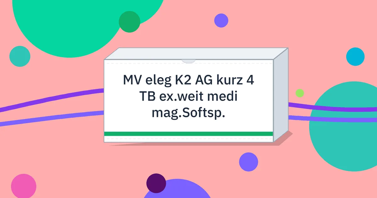Symbolbild: Packung mit der Aufschrift MV eleg K2 AG kurz 4 TB ex.weit medi mag.Softsp. (PZN 14637592) – Verfügbarkeit und Bezug in Apotheken in Frankfurt am Main