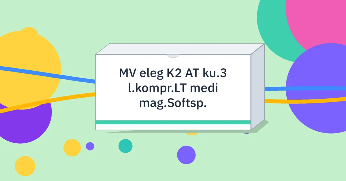 Symbolbild: Packung mit der Aufschrift MV eleg K2 AT ku.3 l.kompr.LT medi mag.Softsp. (PZN 15273985) – Verfügbarkeit und Bezug in Apotheken in Frankfurt am Main