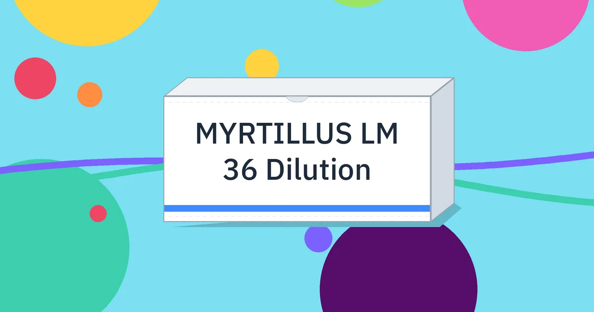 Symbolbild: Packung mit der Aufschrift MYRTILLUS LM 36 Dilution (PZN 13613738) – Verfügbarkeit und Bezug in Apotheken in Frankfurt am Main