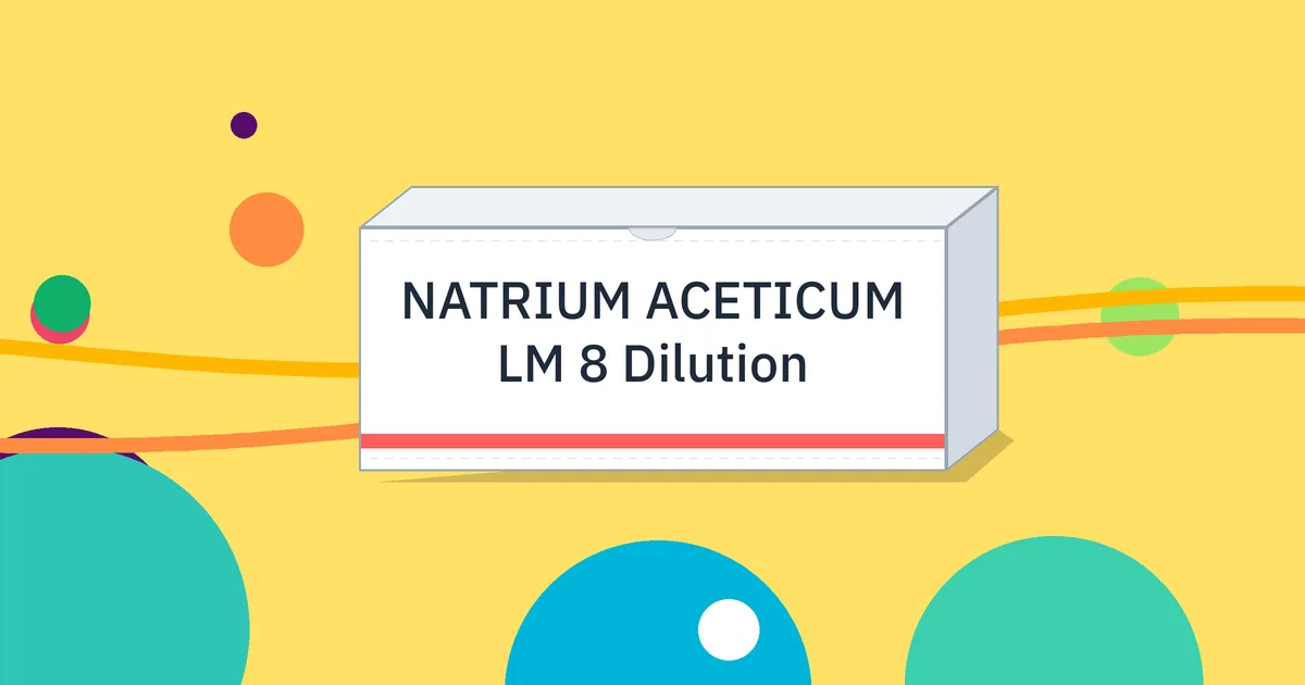 Symbolbild: Packung mit der Aufschrift NATRIUM ACETICUM LM 8 Dilution (PZN 12958872) – Verfügbarkeit und Bezug in Apotheken in Frankfurt am Main