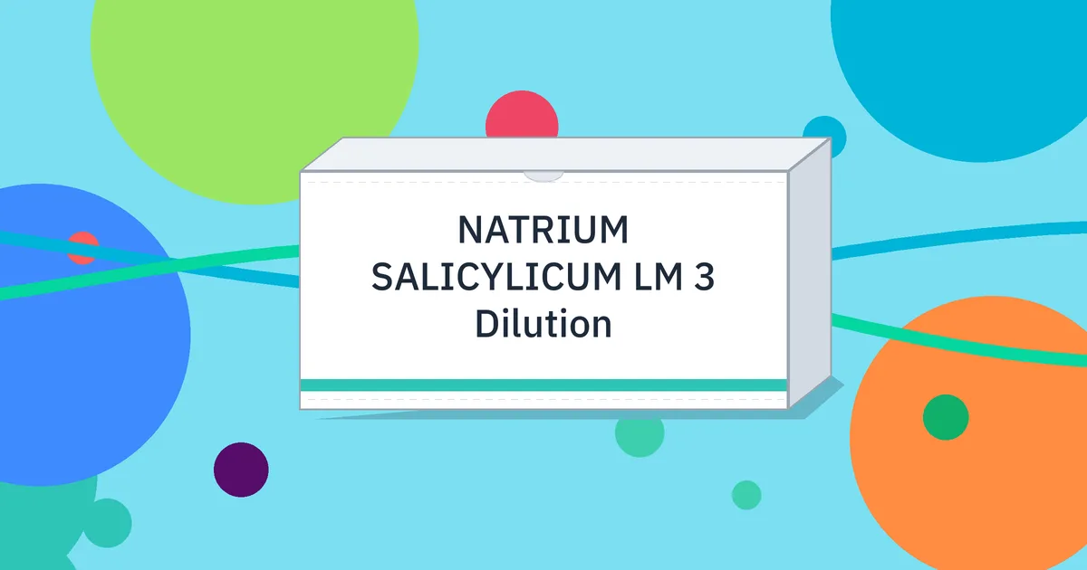 Symbolbild: Packung mit der Aufschrift NATRIUM SALICYLICUM LM 3 Dilution (PZN 09650840) – Verfügbarkeit und Bezug in Apotheken in Frankfurt am Main
