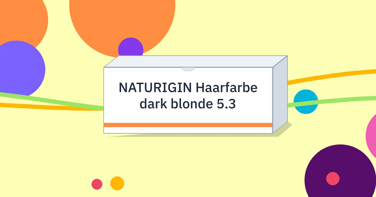 Symbolbild: Packung mit der Aufschrift NATURIGIN Haarfarbe dark blonde 5.3 (PZN 18107922) – Verfügbarkeit und Bezug in Apotheken in Frankfurt am Main