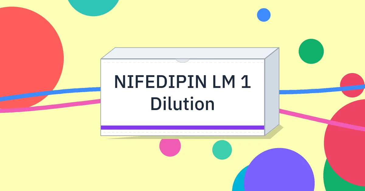 Symbolbild: Packung mit der Aufschrift NIFEDIPIN LM 1 Dilution (PZN 12969404) – Verfügbarkeit und Bezug in Apotheken in Frankfurt am Main