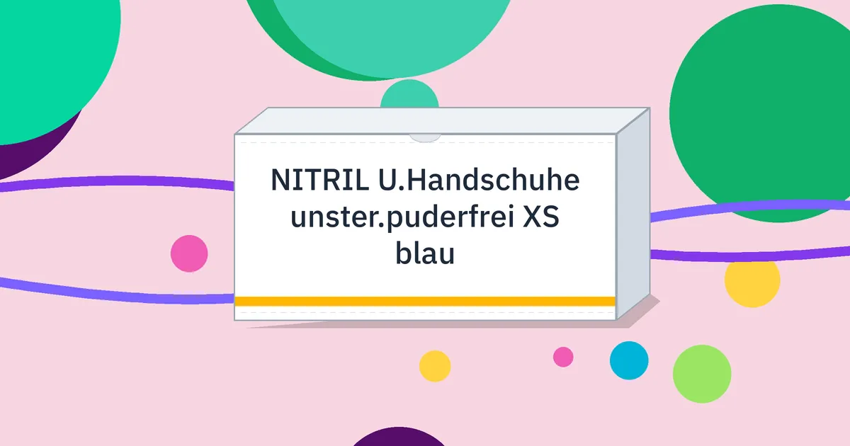 Symbolbild: Packung mit der Aufschrift NITRIL U.Handschuhe unster.puderfrei XS blau (PZN 10319263) – Verfügbarkeit und Bezug in Apotheken in Frankfurt am Main