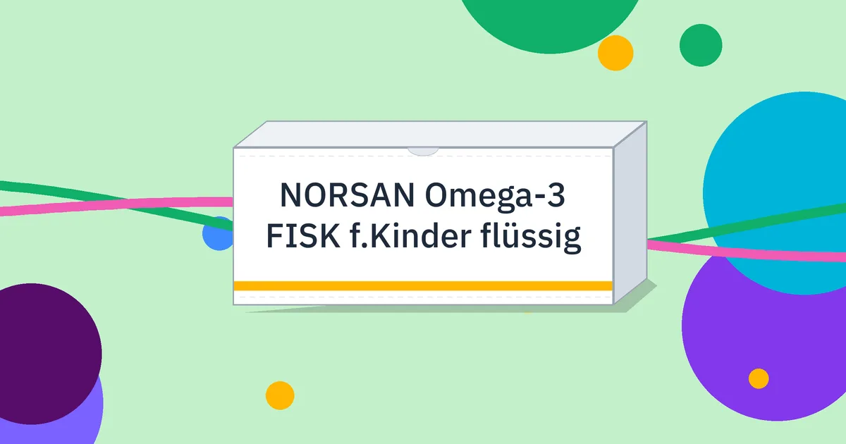 Symbolbild: Packung mit der Aufschrift NORSAN Omega-3 FISK f.Kinder flüssig (PZN 19052726) – Verfügbarkeit und Bezug in Apotheken in Frankfurt am Main