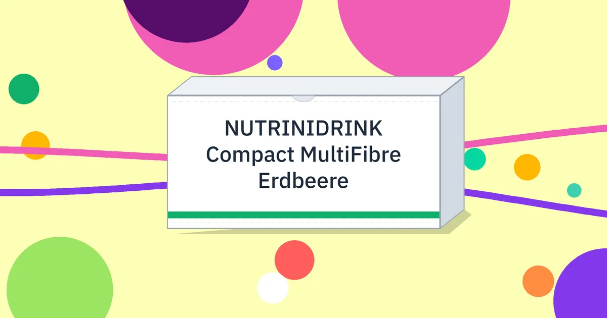 Symbolbild: Packung mit der Aufschrift NUTRINIDRINK Compact MultiFibre Erdbeere (PZN 10185791) – Verfügbarkeit und Bezug in Apotheken in Frankfurt am Main