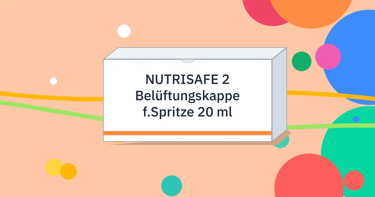Symbolbild: Packung mit der Aufschrift NUTRISAFE 2 Belüftungskappe f.Spritze 20 ml (PZN 09527275) – Verfügbarkeit und Bezug in Apotheken in Frankfurt am Main
