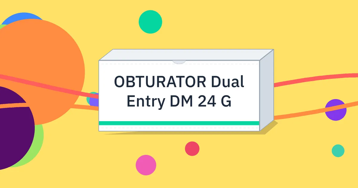 Symbolbild: Packung mit der Aufschrift OBTURATOR Dual Entry DM 24 G (PZN 08852091) – Verfügbarkeit und Bezug in Apotheken in Frankfurt am Main