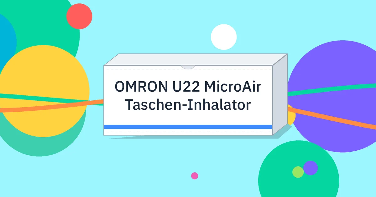 Symbolbild: Packung mit der Aufschrift OMRON U22 MicroAir Taschen-Inhalator (PZN 10823949) – Verfügbarkeit und Bezug in Apotheken in Frankfurt am Main