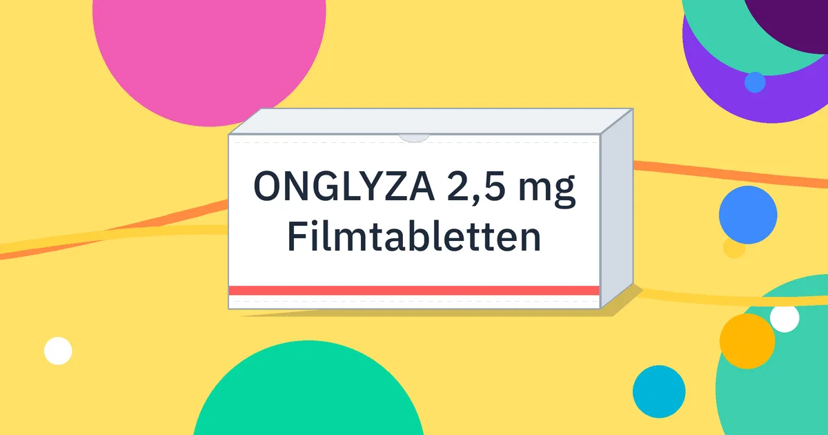 Symbolbild: Packung mit der Aufschrift ONGLYZA 2,5 mg Filmtabletten (PZN 01774821) – Verfügbarkeit und Bezug in Apotheken in Frankfurt am Main