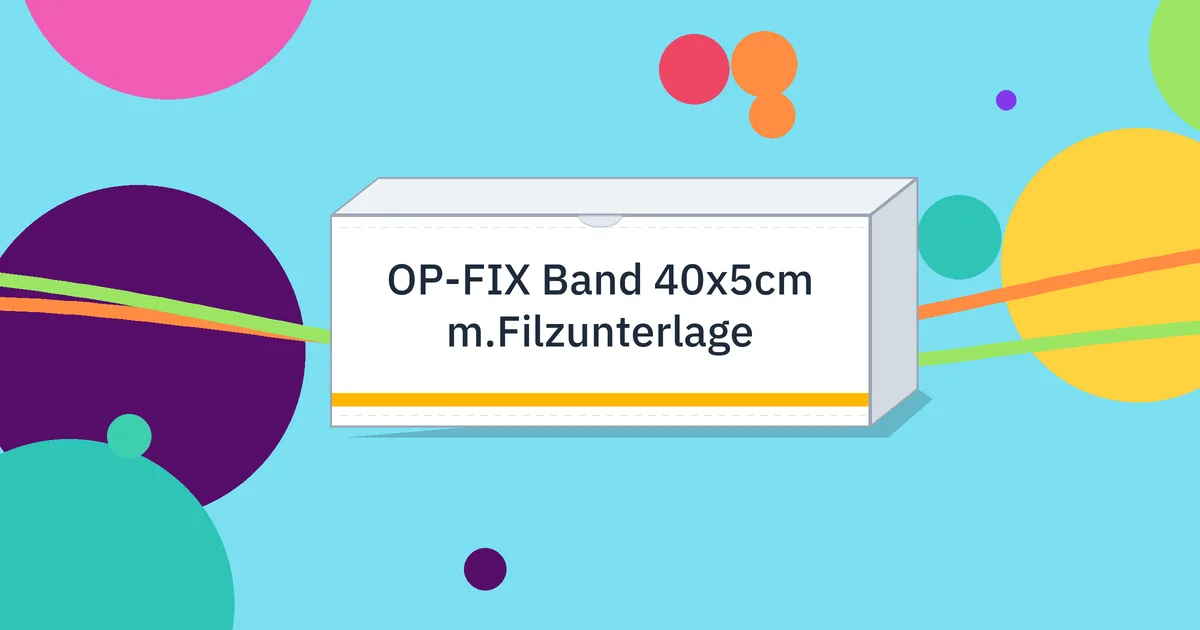 Symbolbild: Packung mit der Aufschrift OP-FIX Band 40x5cm m.Filzunterlage (PZN 07005420) – Verfügbarkeit und Bezug in Apotheken in Frankfurt am Main
