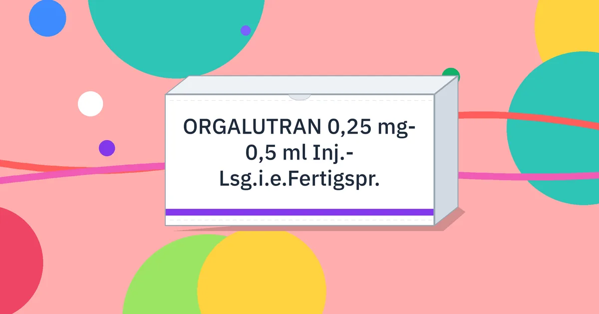 Symbolbild: Packung mit der Aufschrift ORGALUTRAN 0,25 mg-0,5 ml Inj.-Lsg.i.e.Fertigspr. (PZN 01228840) – Verfügbarkeit und Bezug in Apotheken in Frankfurt am Main