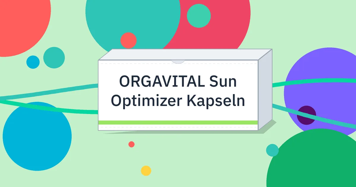 Symbolbild: Packung mit der Aufschrift ORGAVITAL Sun Optimizer Kapseln (PZN 01024971) – Verfügbarkeit und Bezug in Apotheken in Frankfurt am Main