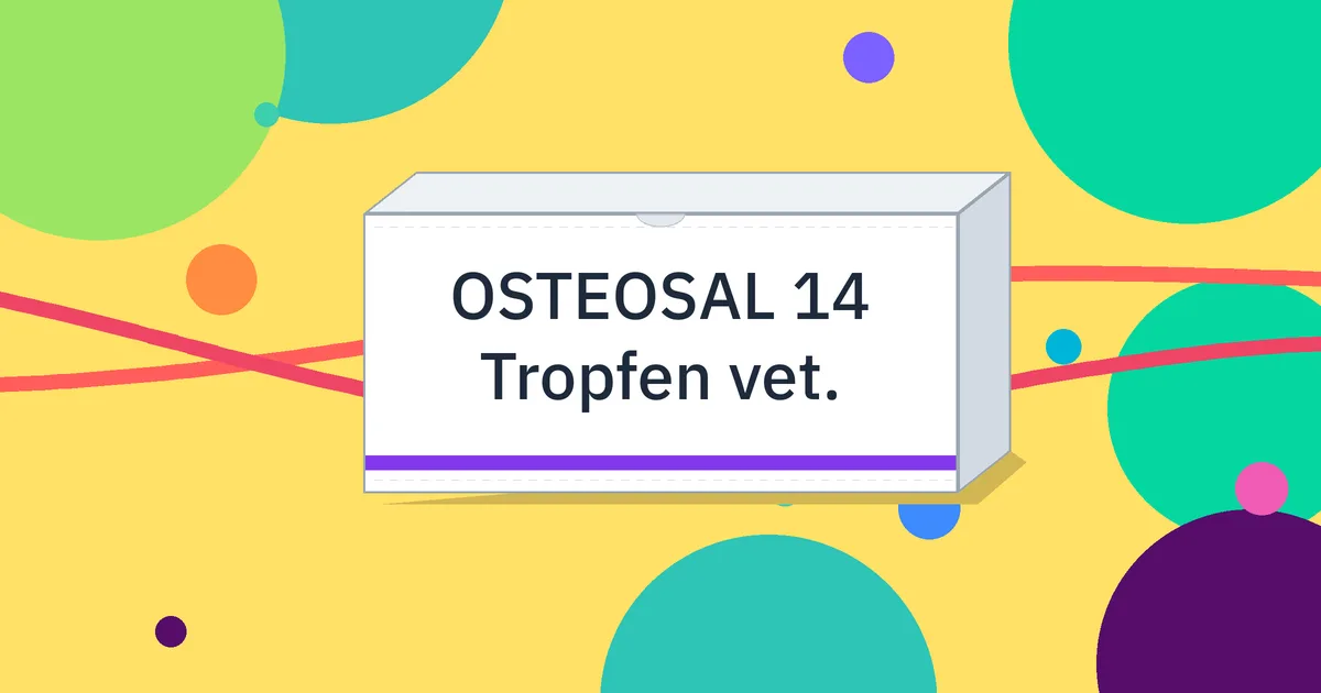 Symbolbild: Packung mit der Aufschrift OSTEOSAL 14 Tropfen vet. (PZN 00225294) – Verfügbarkeit und Bezug in Apotheken in Frankfurt am Main