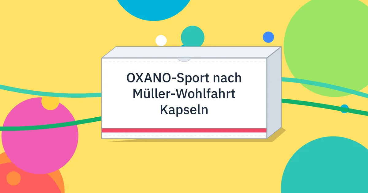 Symbolbild: Packung mit der Aufschrift OXANO-Sport nach Müller-Wohlfahrt Kapseln (PZN 11669858) – Verfügbarkeit und Bezug in Apotheken in Frankfurt am Main