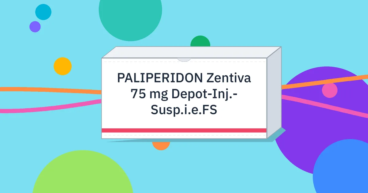 Symbolbild: Packung mit der Aufschrift PALIPERIDON Zentiva 75 mg Depot-Inj.-Susp.i.e.FS (PZN 20038163) – Verfügbarkeit und Bezug in Apotheken in Frankfurt am Main