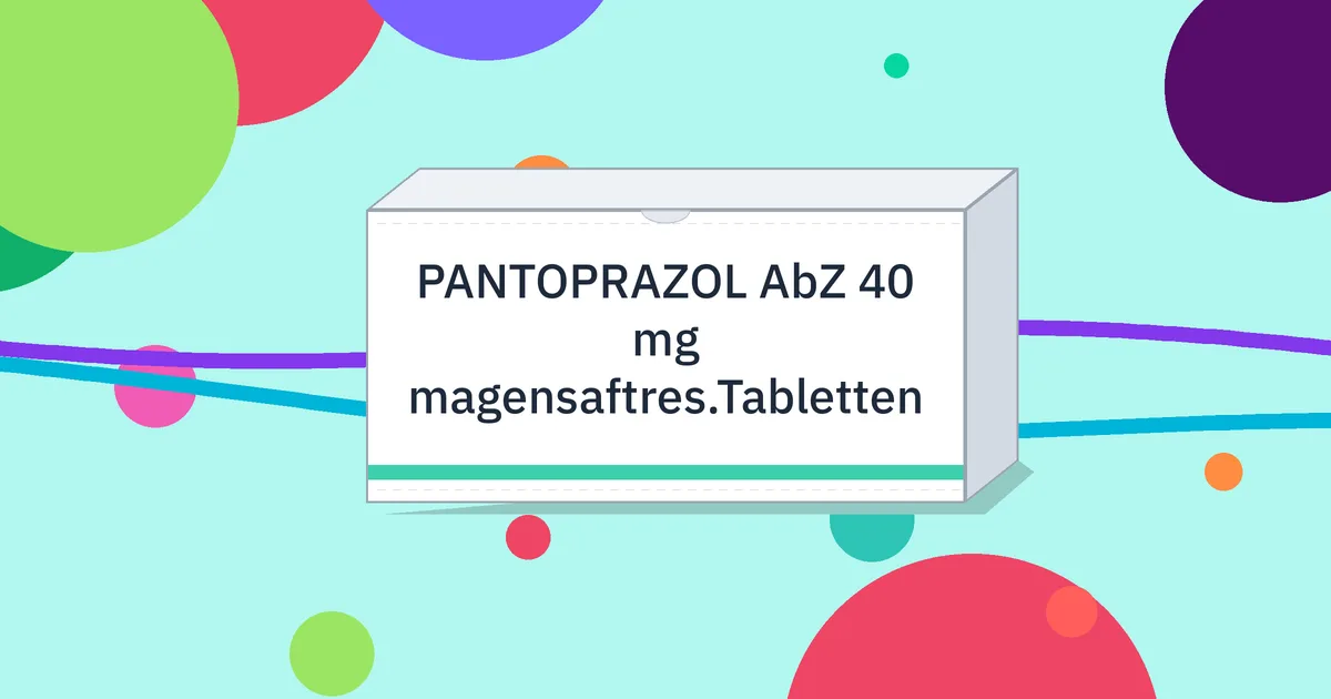 Symbolbild: Packung mit der Aufschrift PANTOPRAZOL AbZ 40 mg magensaftres.Tabletten (PZN 01841954) – Verfügbarkeit und Bezug in Apotheken in Frankfurt am Main
