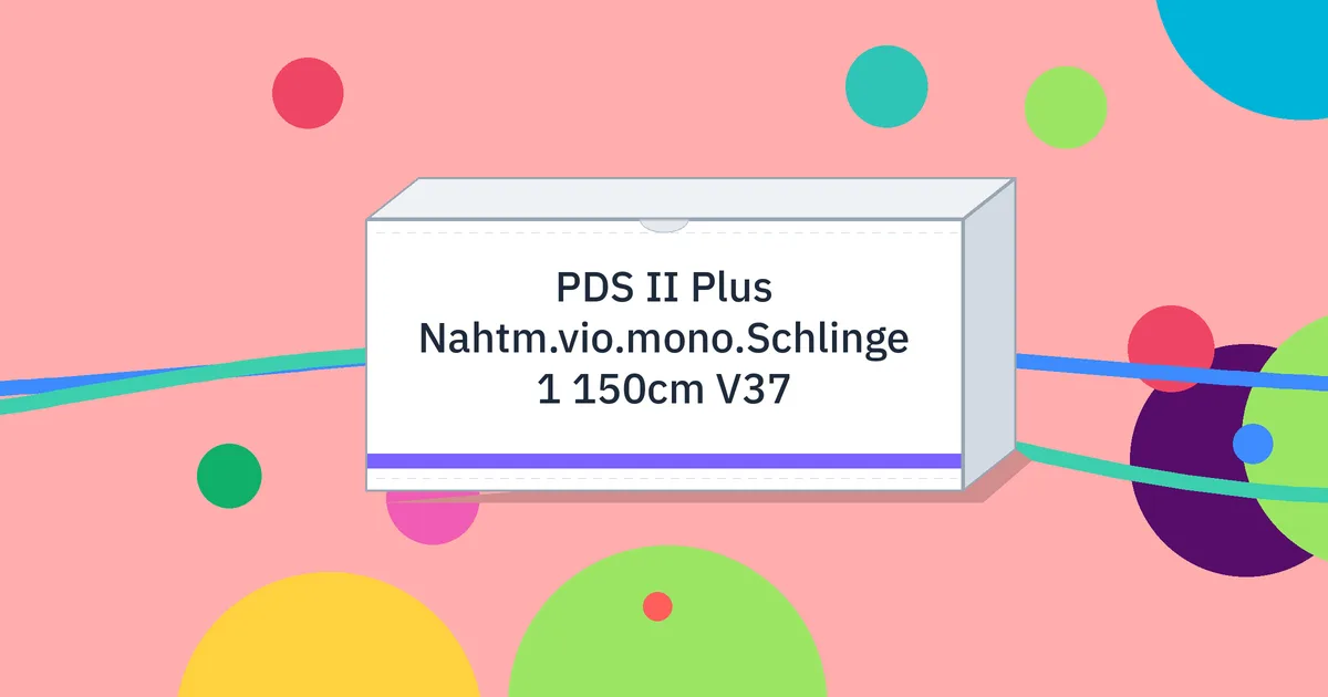 Symbolbild: Packung mit der Aufschrift PDS II Plus Nahtm.vio.mono.Schlinge 1 150cm V37 (PZN 20896458) – Verfügbarkeit und Bezug in Apotheken in Frankfurt am Main
