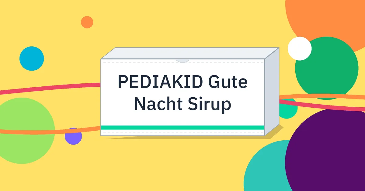 Symbolbild: Packung mit der Aufschrift PEDIAKID Gute Nacht Sirup (PZN 19209398) – Verfügbarkeit und Bezug in Apotheken in Frankfurt am Main