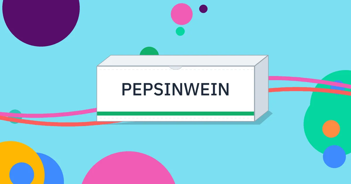 Symbolbild: Packung mit der Aufschrift PEPSINWEIN (PZN 01231842) – Verfügbarkeit und Bezug in Apotheken in Frankfurt am Main