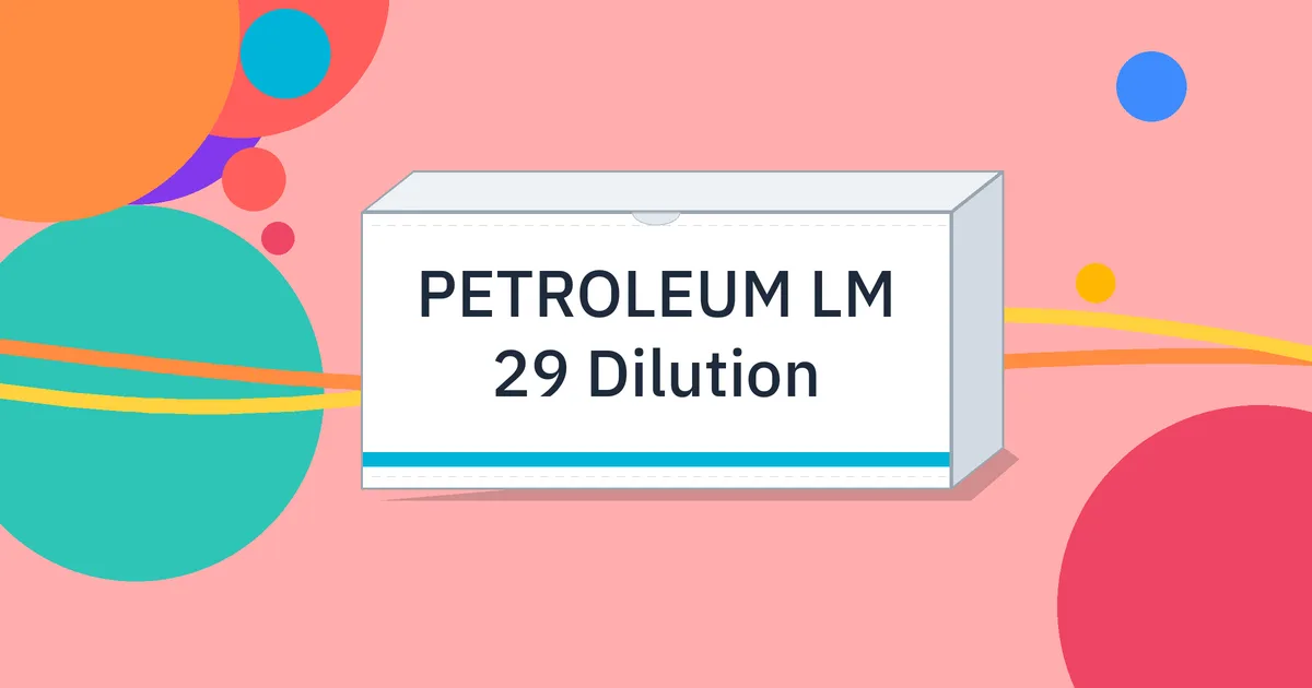 Symbolbild: Packung mit der Aufschrift PETROLEUM LM 29 Dilution (PZN 12977875) – Verfügbarkeit und Bezug in Apotheken in Frankfurt am Main