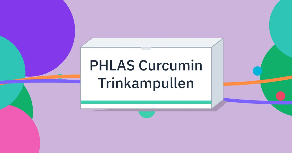 Symbolbild: Packung mit der Aufschrift PHLAS Curcumin Trinkampullen (PZN 20618110) – Verfügbarkeit und Bezug in Apotheken in Frankfurt am Main
