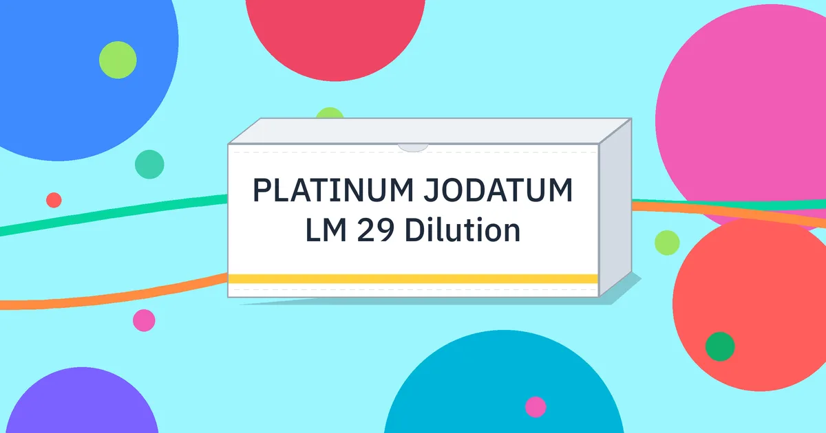 Symbolbild: Packung mit der Aufschrift PLATINUM JODATUM LM 29 Dilution (PZN 13647826) – Verfügbarkeit und Bezug in Apotheken in Frankfurt am Main