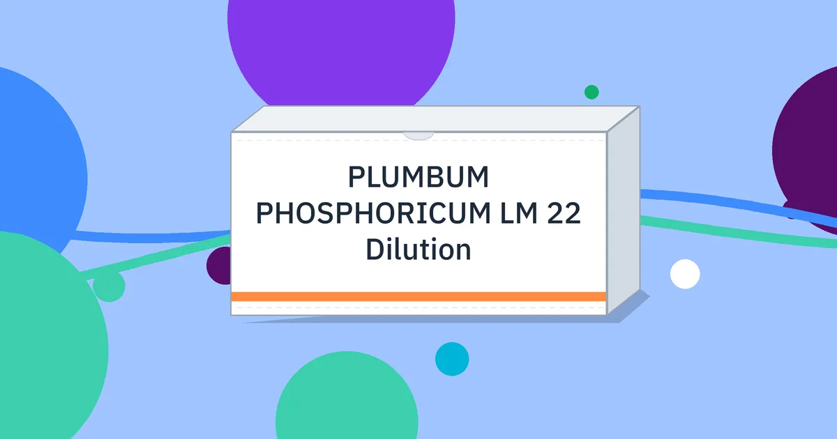 Symbolbild: Packung mit der Aufschrift PLUMBUM PHOSPHORICUM LM 22 Dilution (PZN 13042603) – Verfügbarkeit und Bezug in Apotheken in Frankfurt am Main