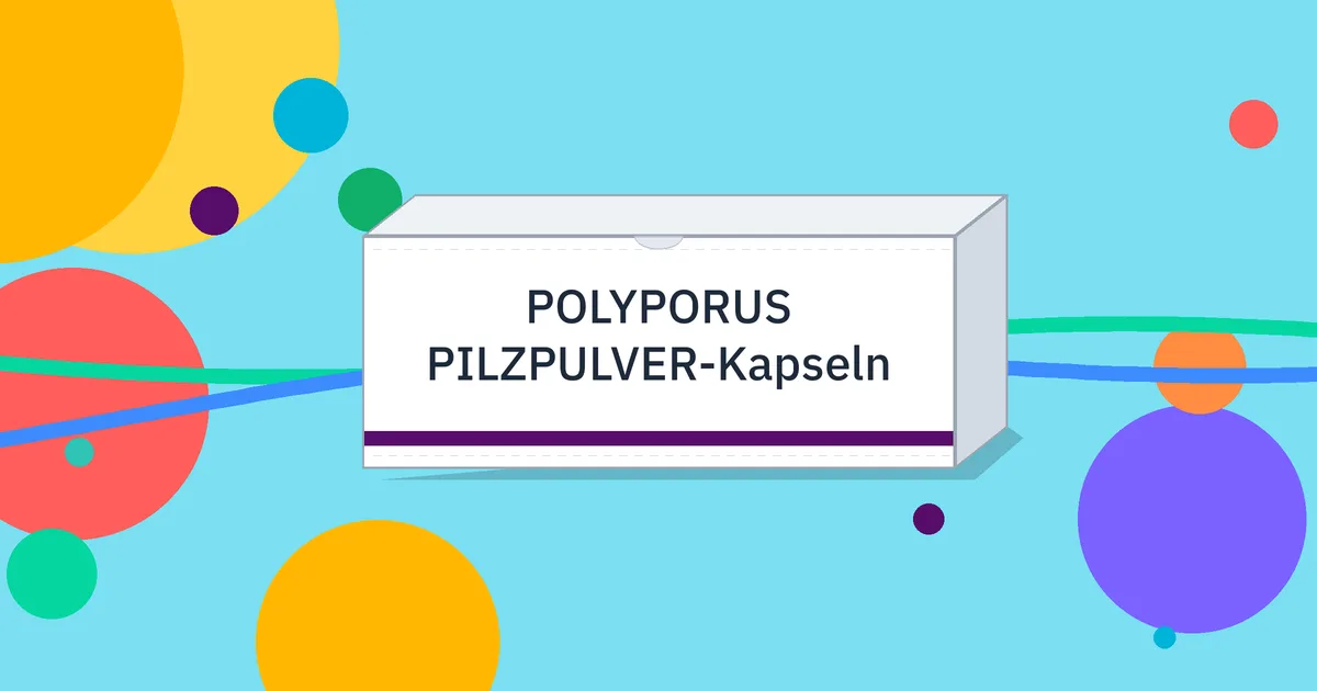 Symbolbild: Packung mit der Aufschrift POLYPORUS PILZPULVER-Kapseln (PZN 20136552) – Verfügbarkeit und Bezug in Apotheken in Frankfurt am Main