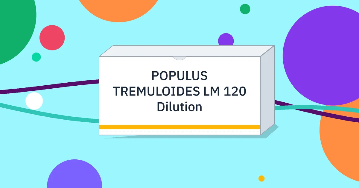 Symbolbild: Packung mit der Aufschrift POPULUS TREMULOIDES LM 120 Dilution (PZN 13665066) – Verfügbarkeit und Bezug in Apotheken in Frankfurt am Main
