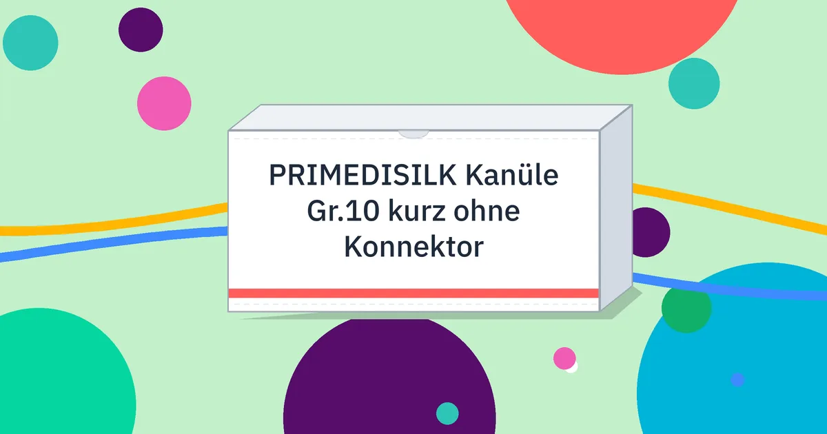 Symbolbild: Packung mit der Aufschrift PRIMEDISILK Kanüle Gr.10 kurz ohne Konnektor (PZN 10355744) – Verfügbarkeit und Bezug in Apotheken in Frankfurt am Main