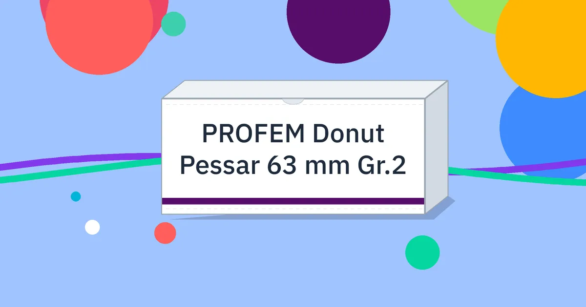 Symbolbild: Packung mit der Aufschrift PROFEM Donut Pessar 63 mm Gr.2 (PZN 11671246) – Verfügbarkeit und Bezug in Apotheken in Frankfurt am Main