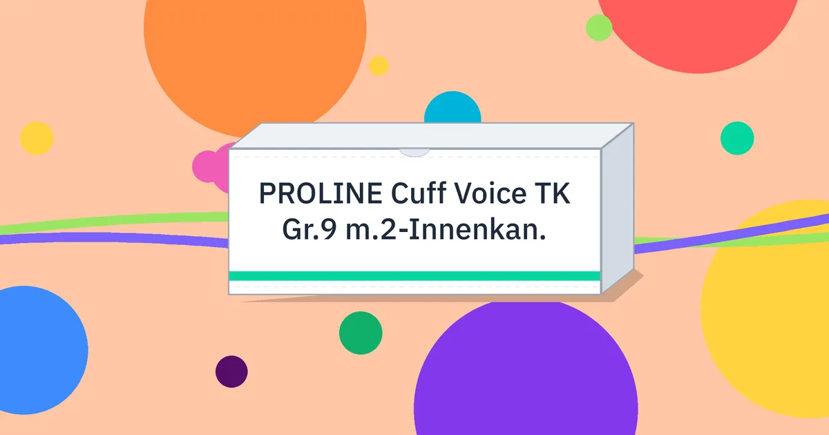 Symbolbild: Packung mit der Aufschrift PROLINE Cuff Voice TK Gr.9 m.2-Innenkan. (PZN 16148288) – Verfügbarkeit und Bezug in Apotheken in Frankfurt am Main
