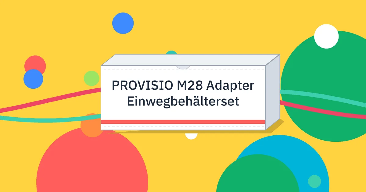 Symbolbild: Packung mit der Aufschrift PROVISIO M28 Adapter Einwegbehälterset (PZN 14016157) – Verfügbarkeit und Bezug in Apotheken in Frankfurt am Main