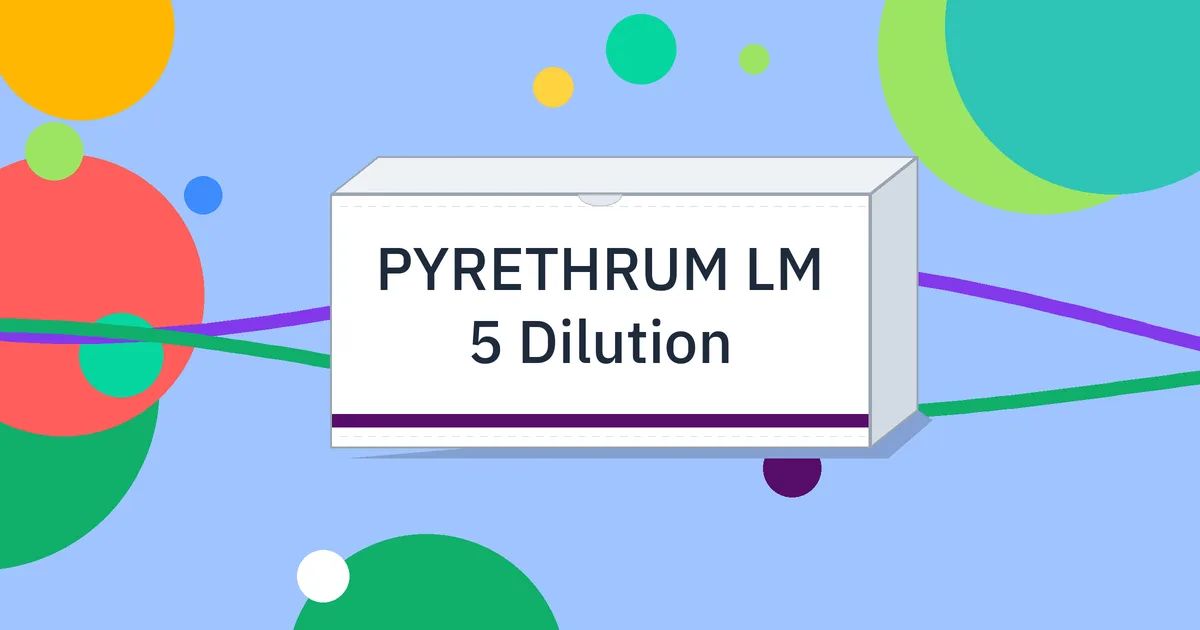 Symbolbild: Packung mit der Aufschrift PYRETHRUM LM 5 Dilution (PZN 13671670) – Verfügbarkeit und Bezug in Apotheken in Frankfurt am Main