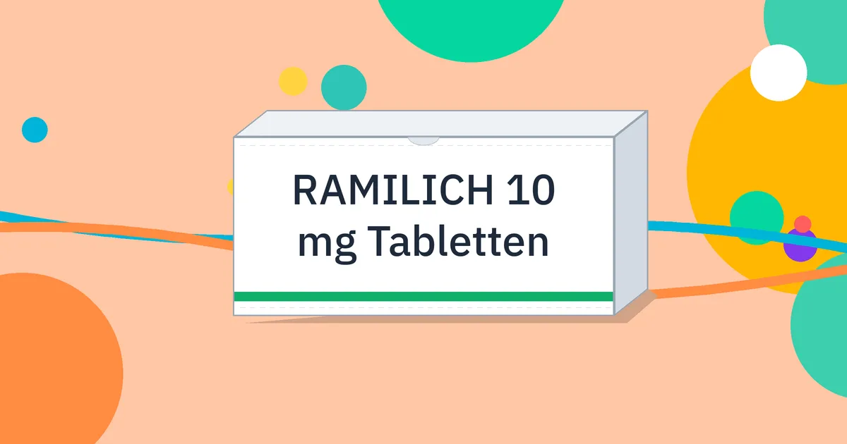 Symbolbild: Packung mit der Aufschrift RAMILICH 10 mg Tabletten (PZN 01983654) – Verfügbarkeit und Bezug in Apotheken in Frankfurt am Main