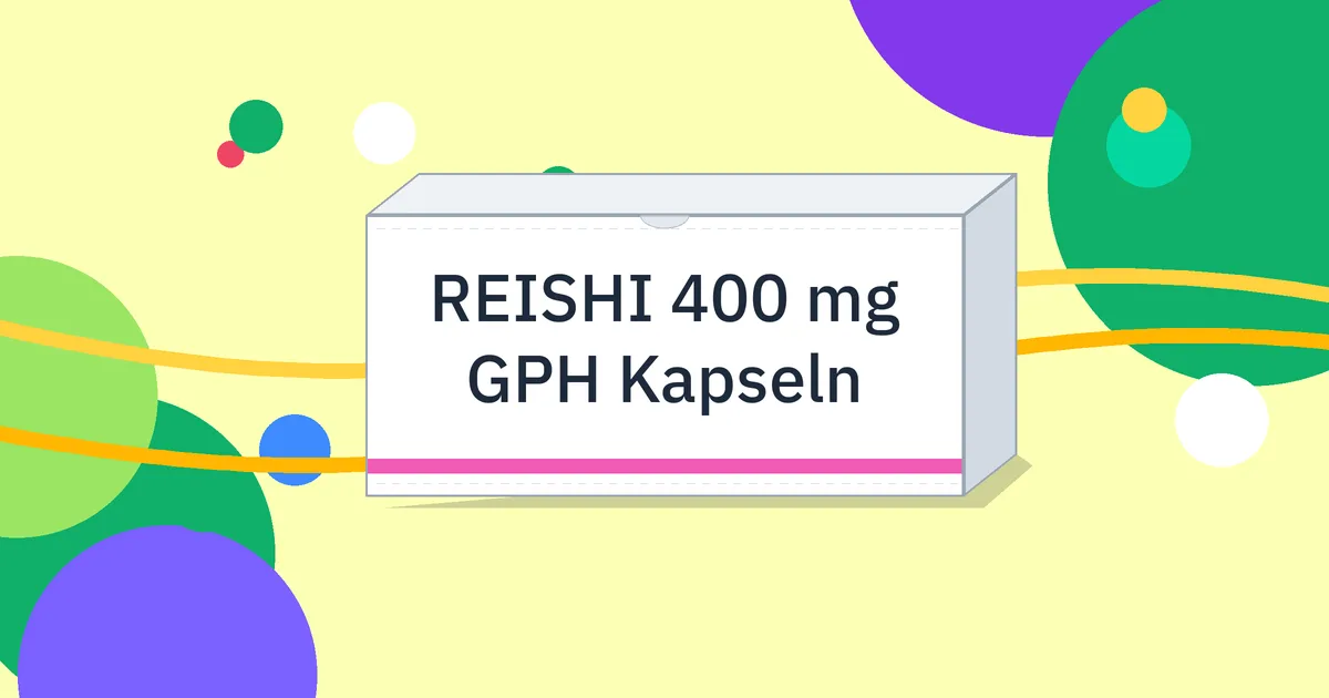 Symbolbild: Packung mit der Aufschrift REISHI 400 mg GPH Kapseln (PZN 12737361) – Verfügbarkeit und Bezug in Apotheken in Frankfurt am Main