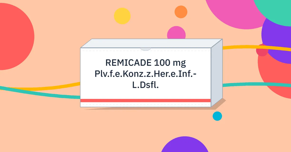 Symbolbild: Packung mit der Aufschrift REMICADE 100 mg Plv.f.e.Konz.z.Her.e.Inf.-L.Dsfl. (PZN 05497293) – Verfügbarkeit und Bezug in Apotheken in Frankfurt am Main