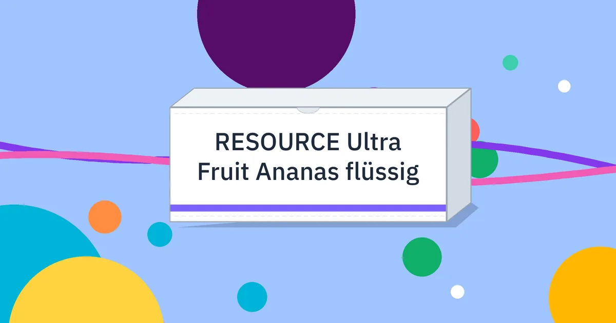 Symbolbild: Packung mit der Aufschrift RESOURCE Ultra Fruit Ananas flüssig (PZN 18048846) – Verfügbarkeit und Bezug in Apotheken in Frankfurt am Main