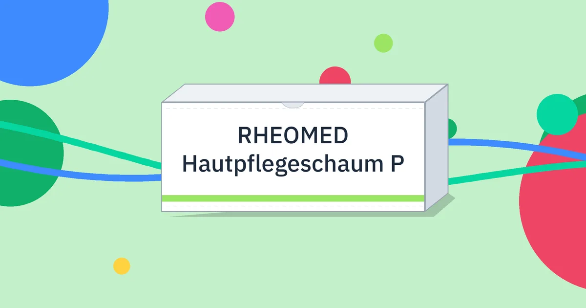 Symbolbild: Packung mit der Aufschrift RHEOMED Hautpflegeschaum P (PZN 01022914) – Verfügbarkeit und Bezug in Apotheken in Frankfurt am Main