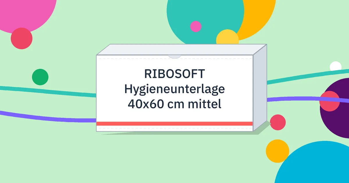 Symbolbild: Packung mit der Aufschrift RIBOSOFT Hygieneunterlage 40x60 cm mittel (PZN 13587751) – Verfügbarkeit und Bezug in Apotheken in Frankfurt am Main