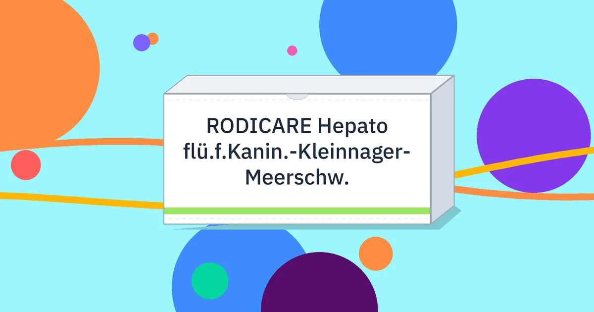 Symbolbild: Packung mit der Aufschrift RODICARE Hepato flü.f.Kanin.-Kleinnager-Meerschw. (PZN 13360728) – Verfügbarkeit und Bezug in Apotheken in Frankfurt am Main