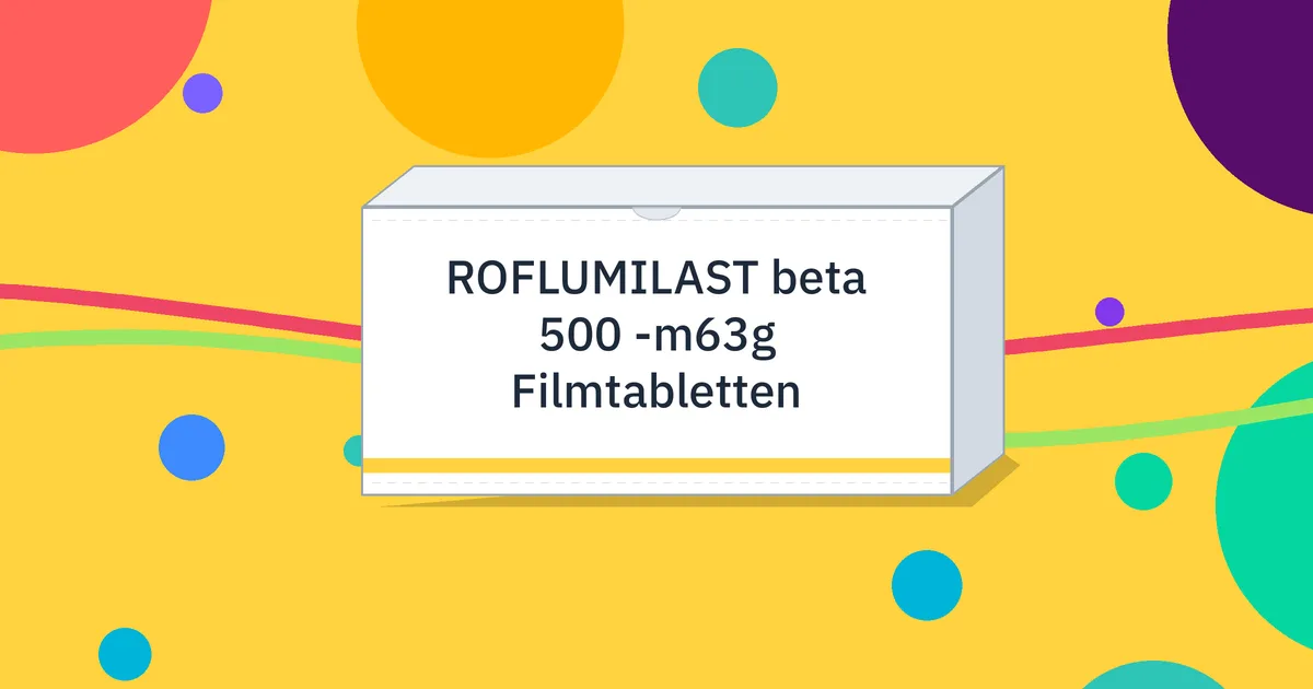 Symbolbild: Packung mit der Aufschrift ROFLUMILAST beta 500 -m63g Filmtabletten (PZN 16018456) – Verfügbarkeit und Bezug in Apotheken in Frankfurt am Main