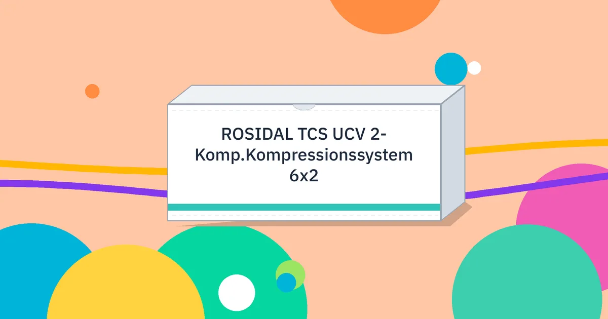 Symbolbild: Packung mit der Aufschrift ROSIDAL TCS UCV 2-Komp.Kompressionssystem 6x2 (PZN 18885619) – Verfügbarkeit und Bezug in Apotheken in Frankfurt am Main