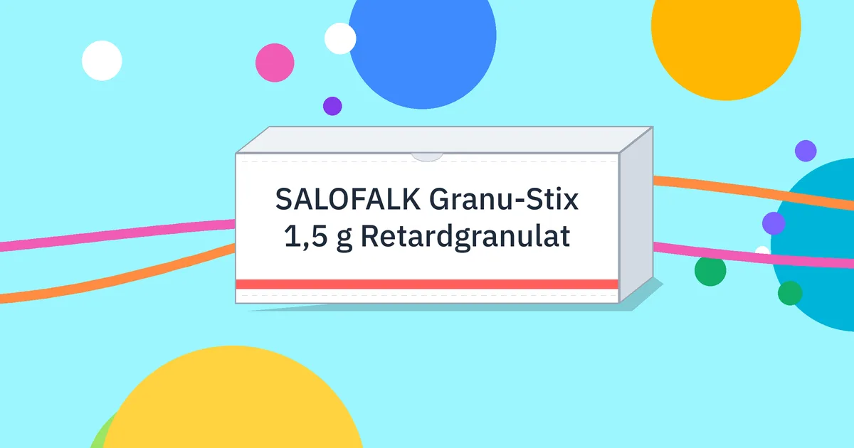 Symbolbild: Packung mit der Aufschrift SALOFALK Granu-Stix 1,5 g Retardgranulat (PZN 18702636) – Verfügbarkeit und Bezug in Apotheken in Frankfurt am Main